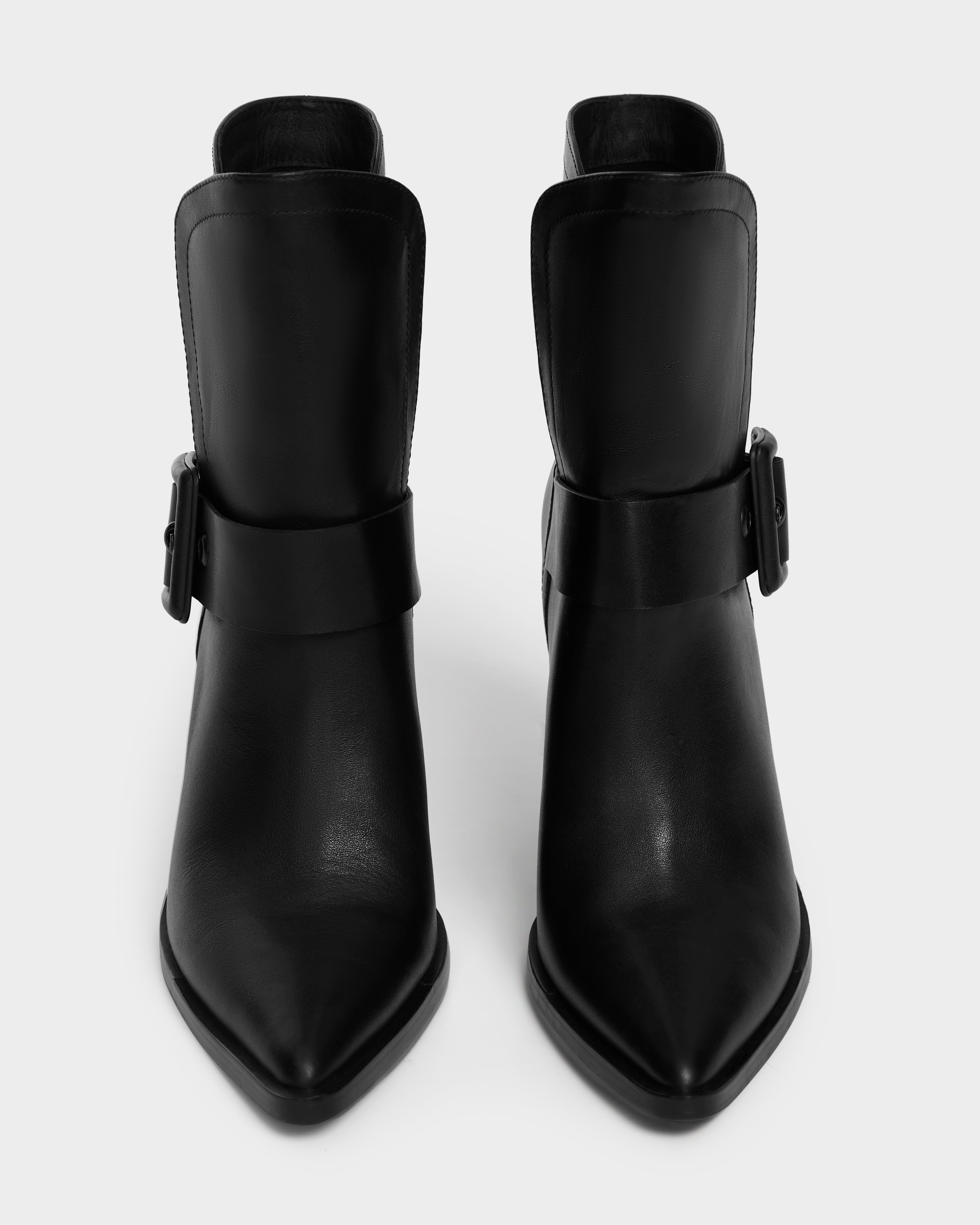 RUDSAK HAIFA Women's Black Wedge Leather Ankle Boots - Chic & Comfy ...