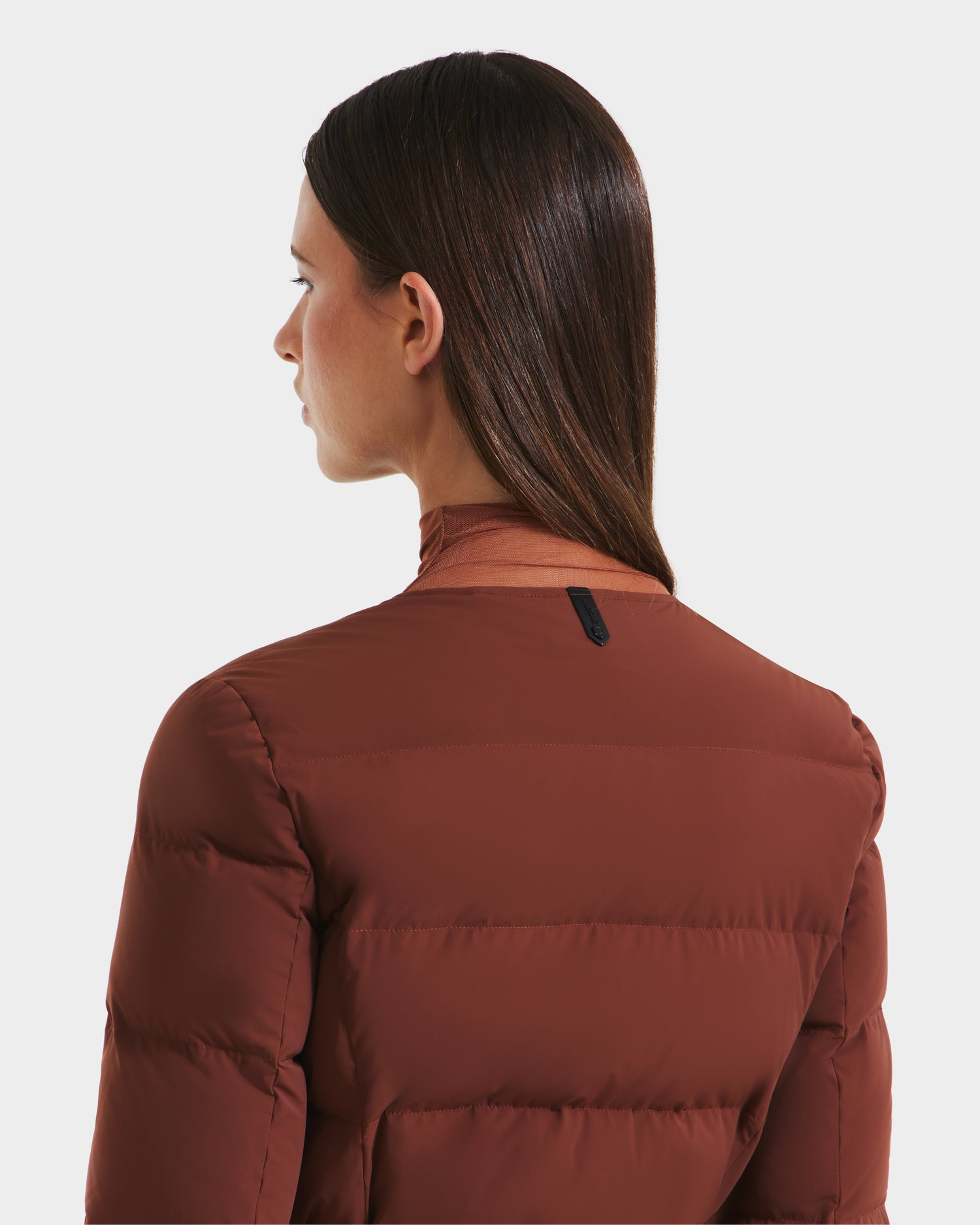 RUDSAK FRANCESCA Rust Quilted Down Puffer Jacket - Cropped Style – Rudsak