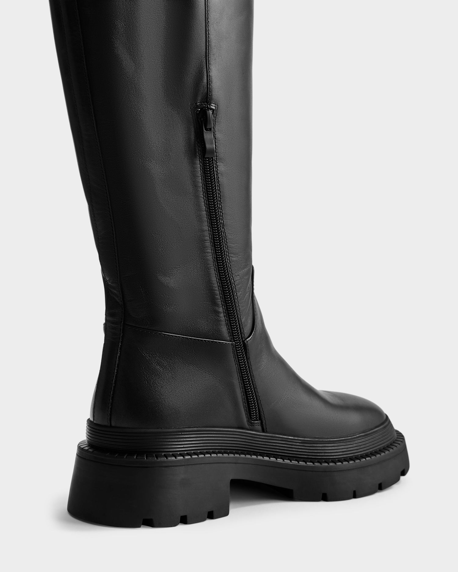 RUDSAK KAROL Women's High Leather Boots - Chunky Sole & Grip – Rudsak