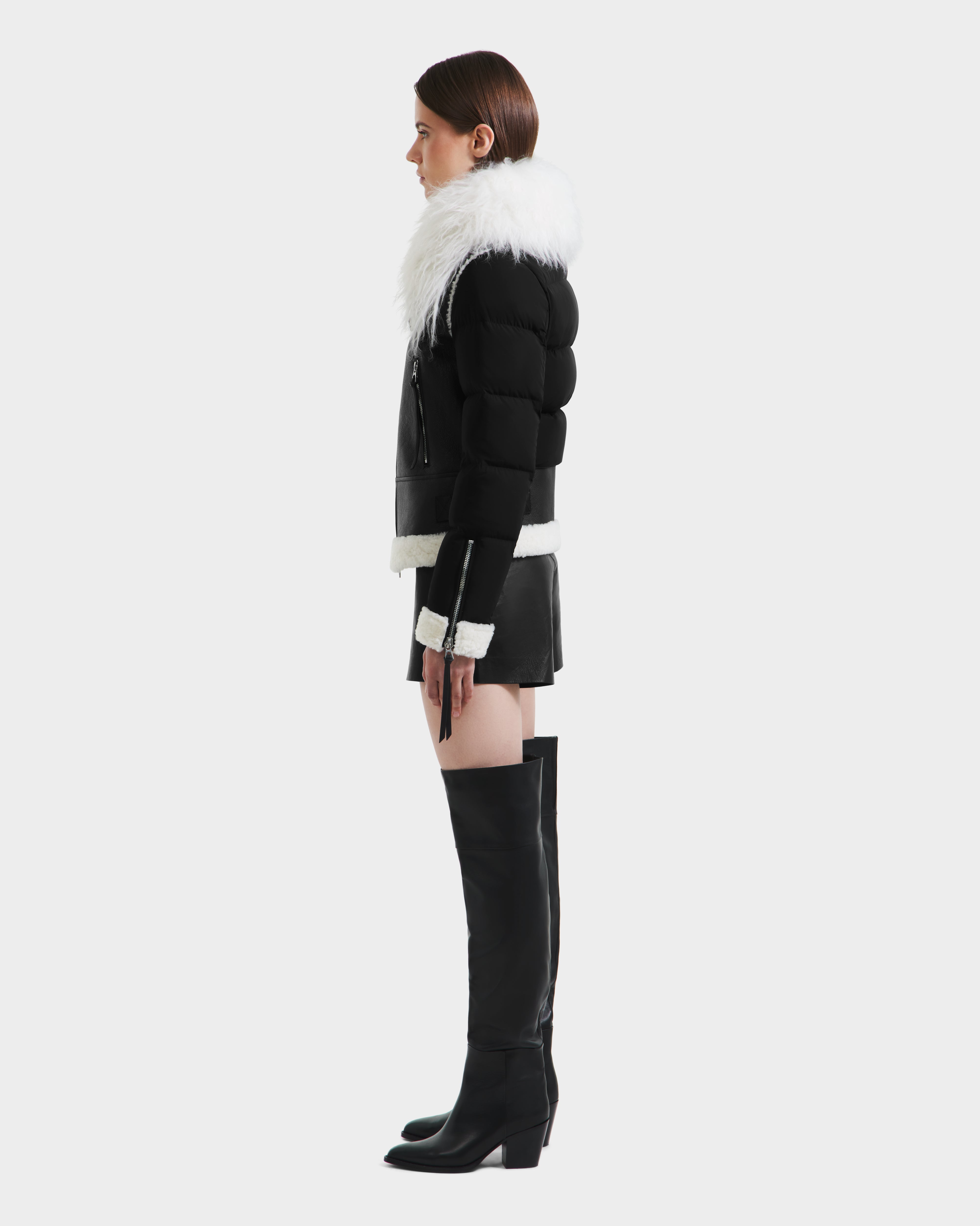 MONKA Women's Shearling Combo Jacket | Down Warmth & Bold Style – Rudsak