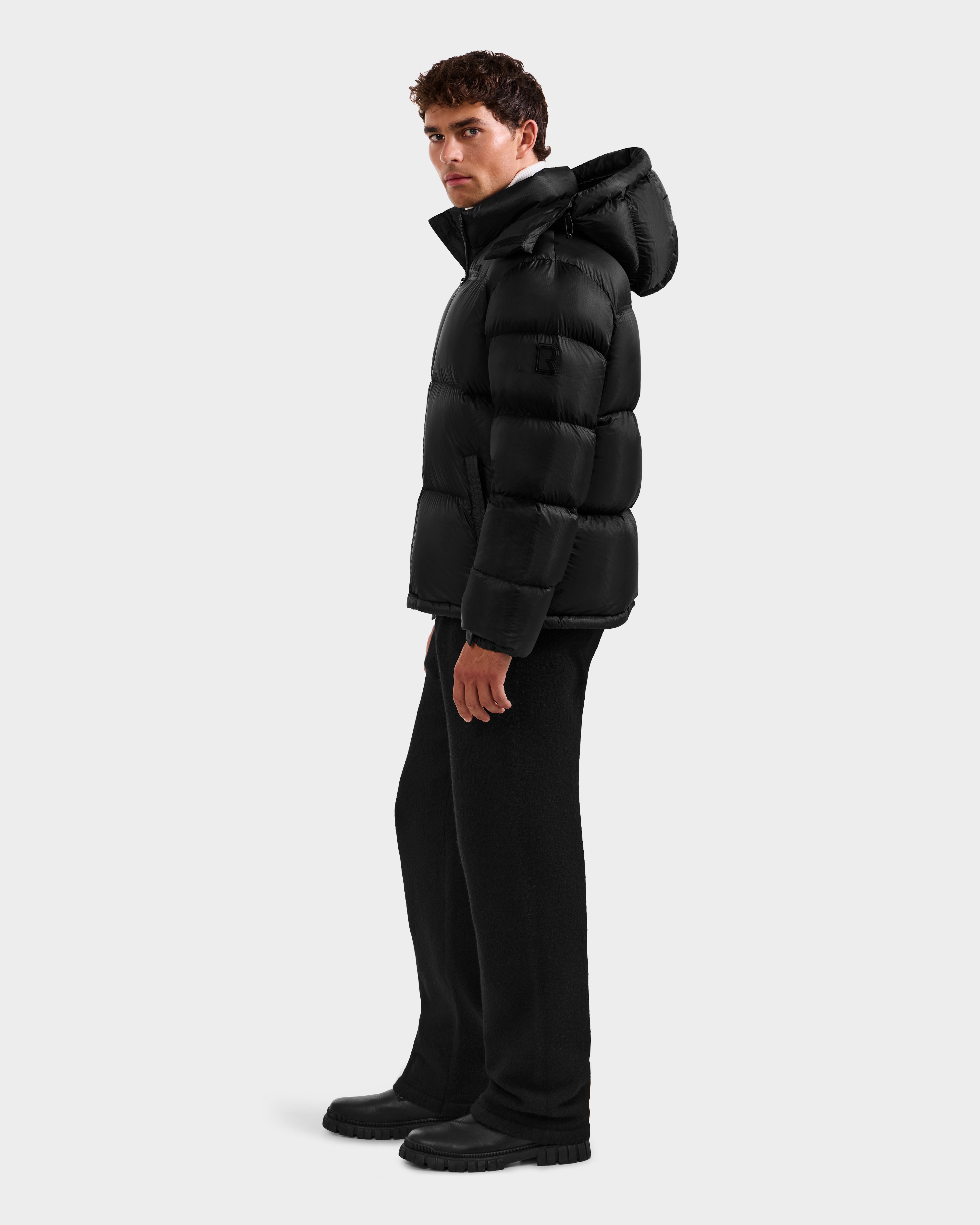 RUDSAK STEFANO Men's Quilted Down Puffer Jacket Black - Warm & Light ...