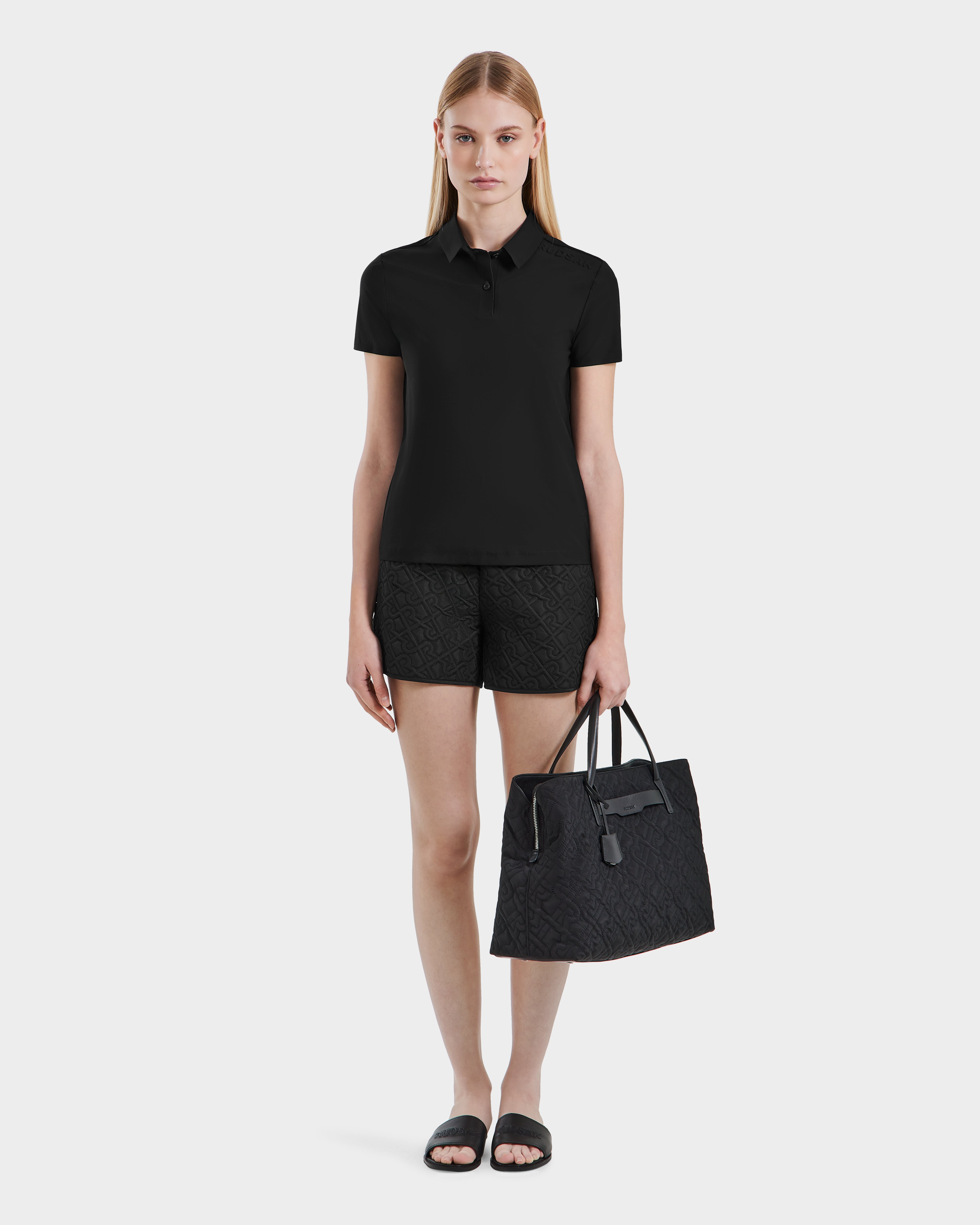 INDIRA Women's Black Polo Top – Breathable & Versatile Style – Rudsak